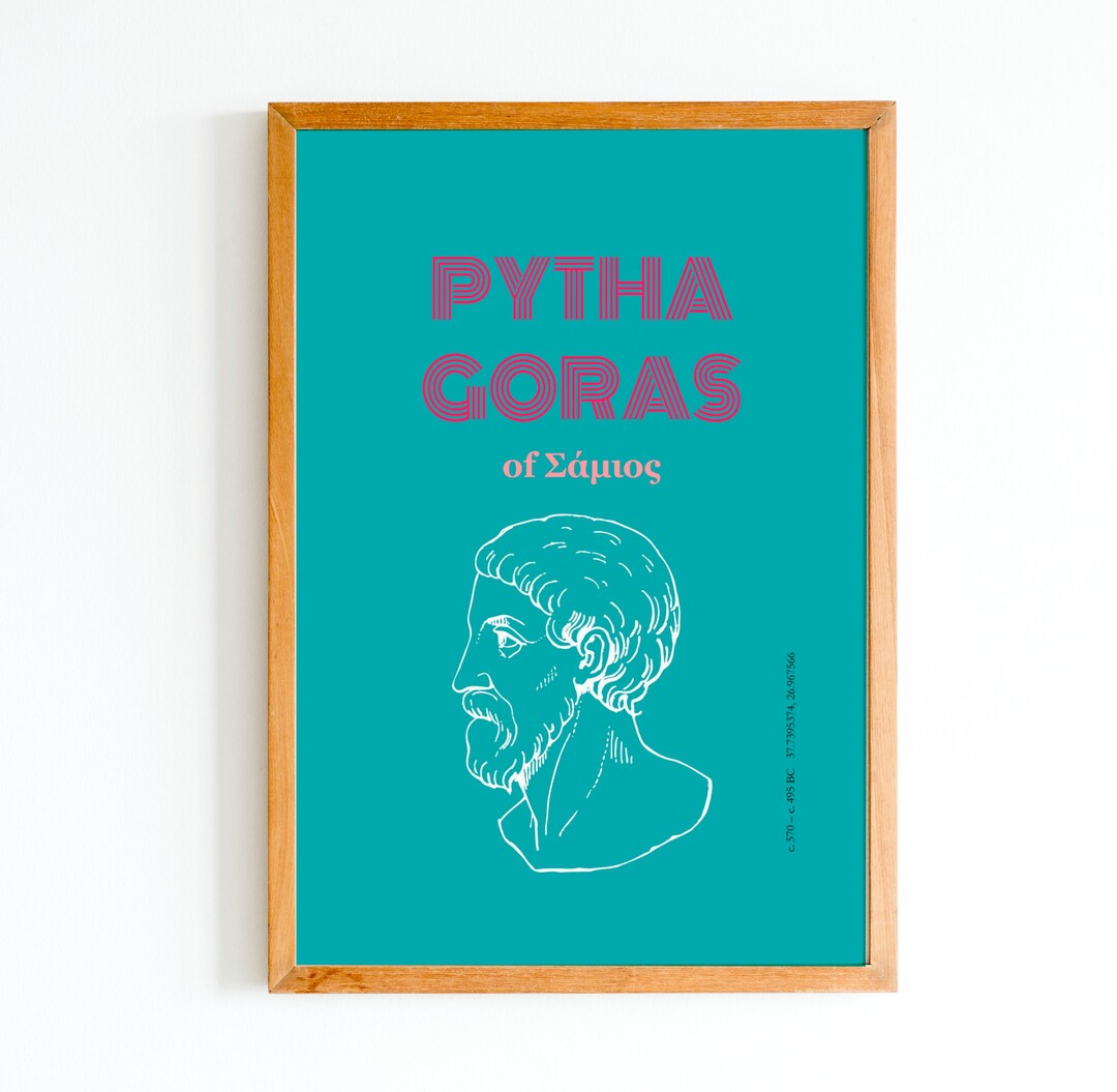 Pythagoras Greek Printable Poster, Nerd Gift, Pop Art Math Decor - Etsy
