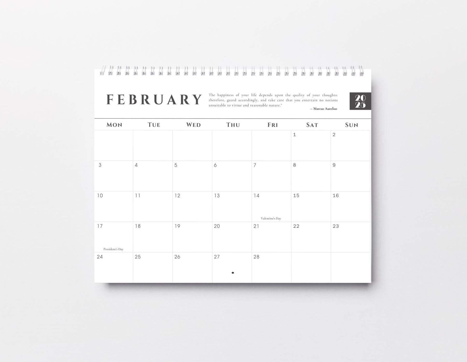 2025 Printable Pdf Calendar With Holidays and Inspirational Quotes ...