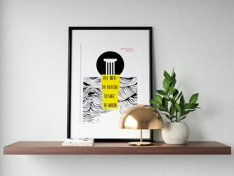 Aristotle Inspirational Quote Philosophy Poster, Motivational Workplace ...