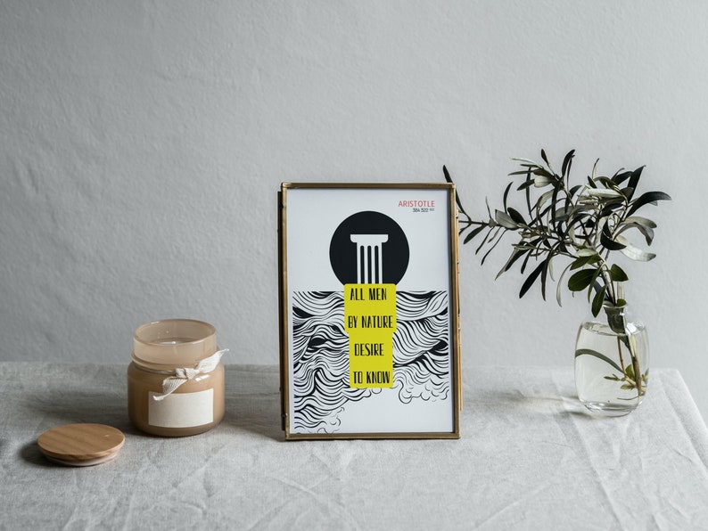 Aristotle Inspirational Quote Philosophy Poster, Motivational Workplace ...