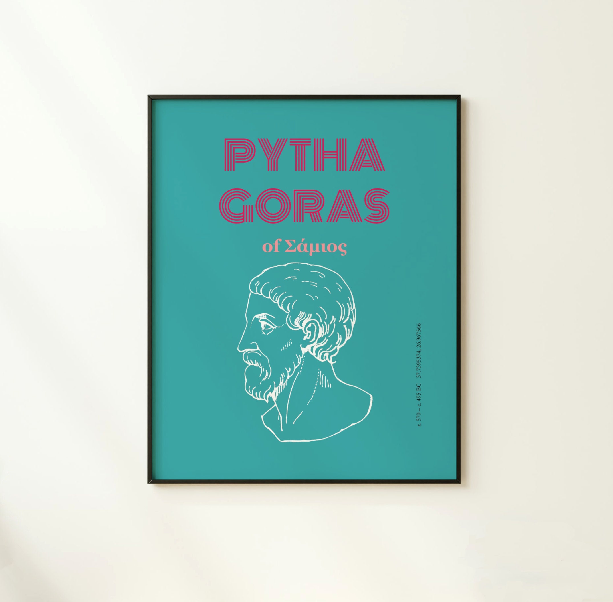 Pythagoras Greek Printable Poster, Nerd Gift, Pop Art Math Decor - Etsy