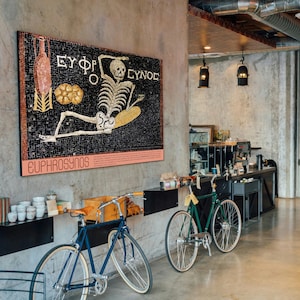 Cheerful Skeleton Ancient Mosaic Printable, Enjoy Your Life Archaeology ...