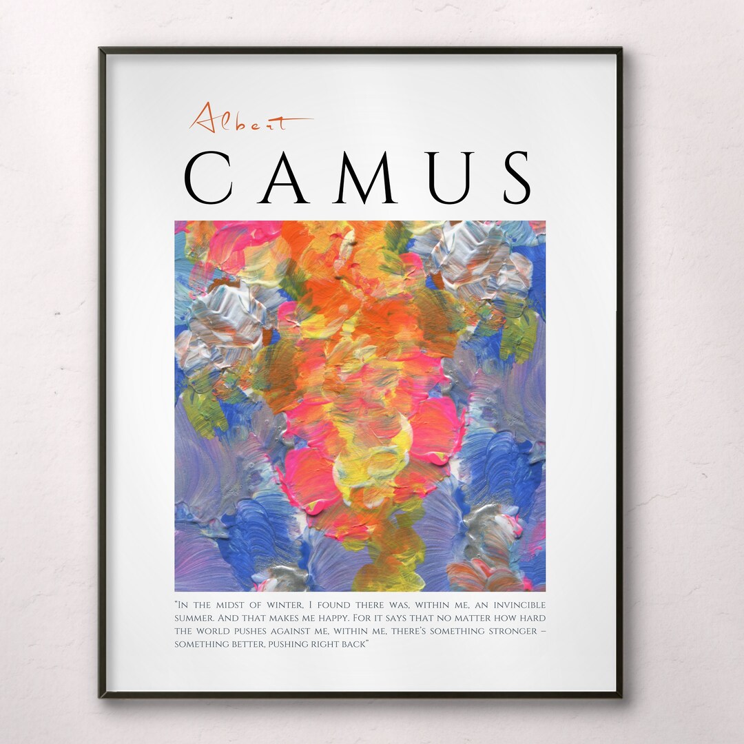 Albert Camus Printable Poster, Motivational Abstract Wall Art ...