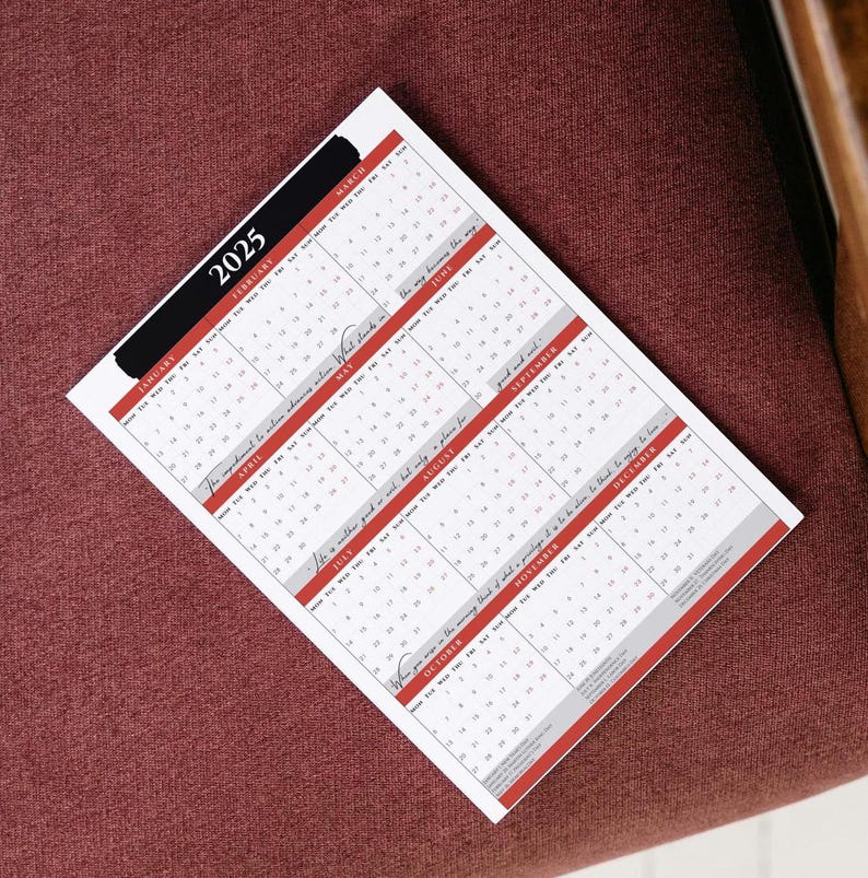 Printable 2025 One Page Pdf Inspirational Quotes Calendar With Holidays ...