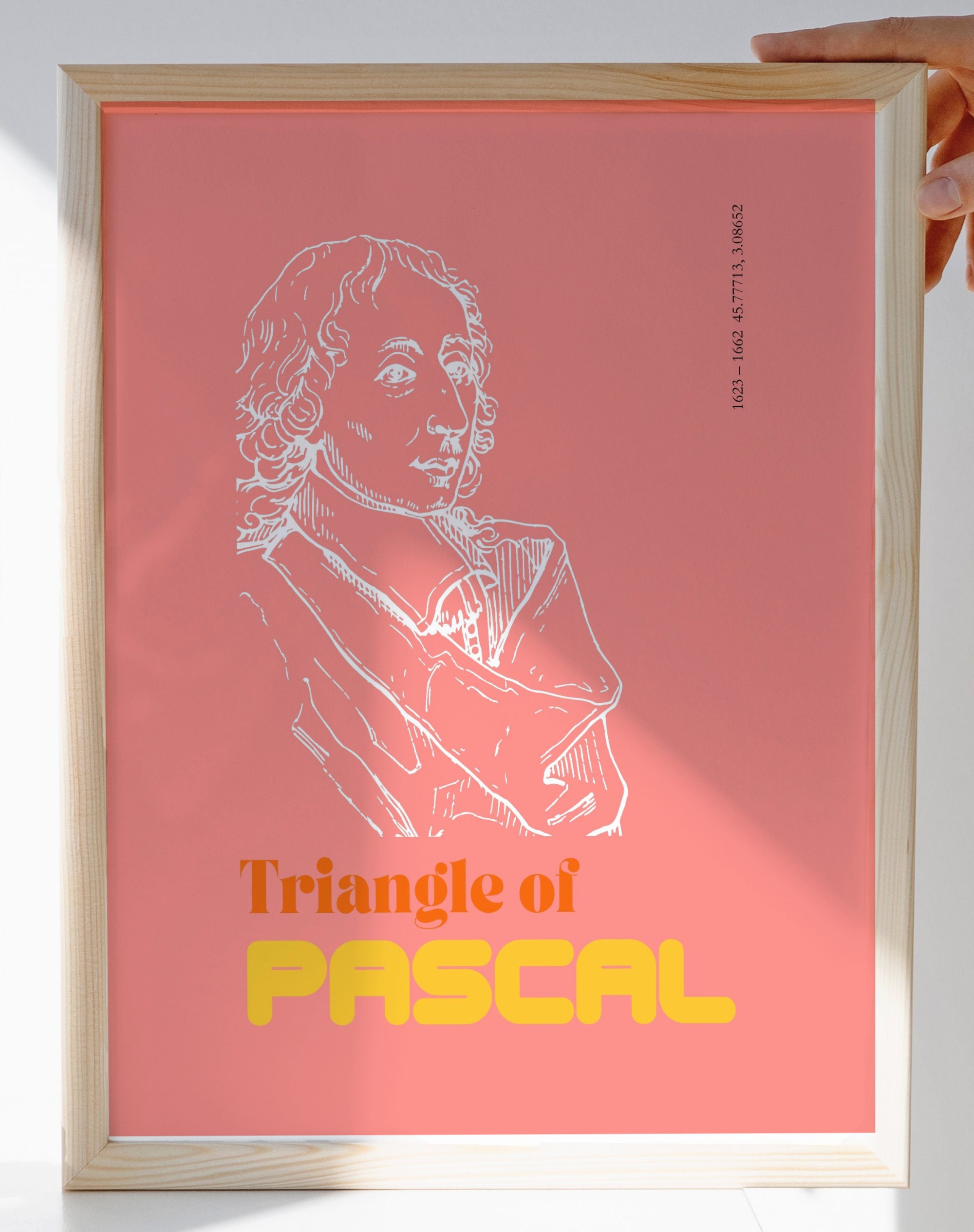 Famous Mathematicians Blaise Pascal Printable Poster, Nerd Gift, Pop ...