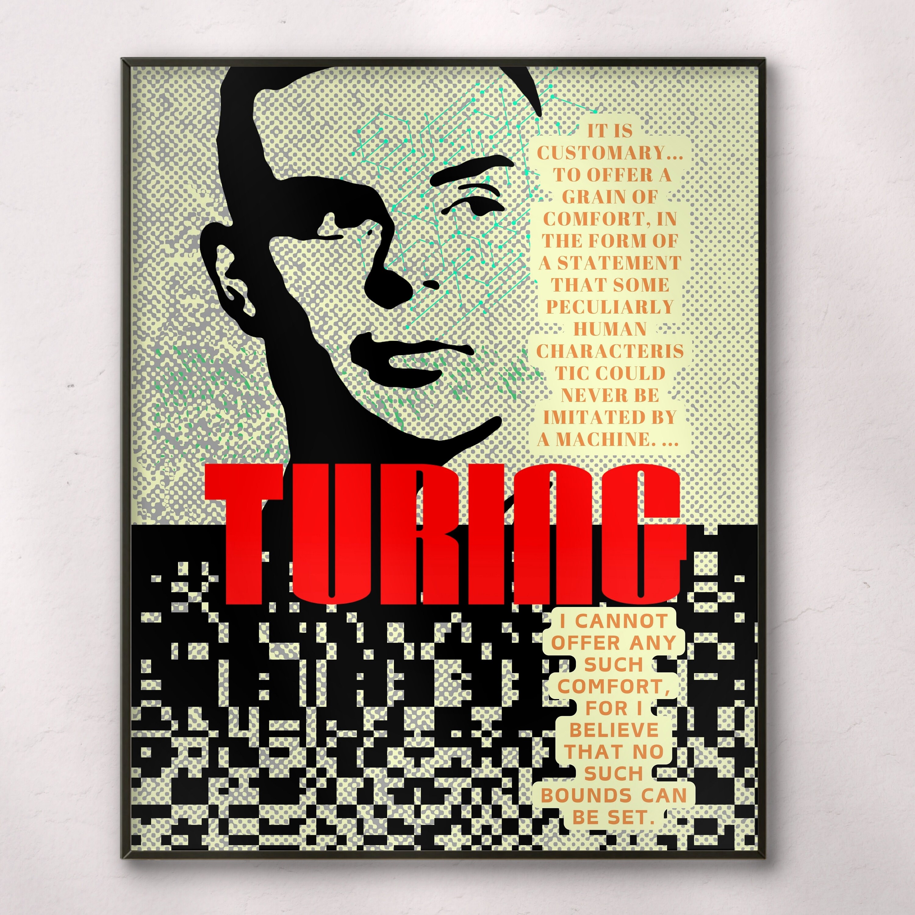 Famous Mathematicians Alan Turing AI Quote Printable Poster, Math Wall ...