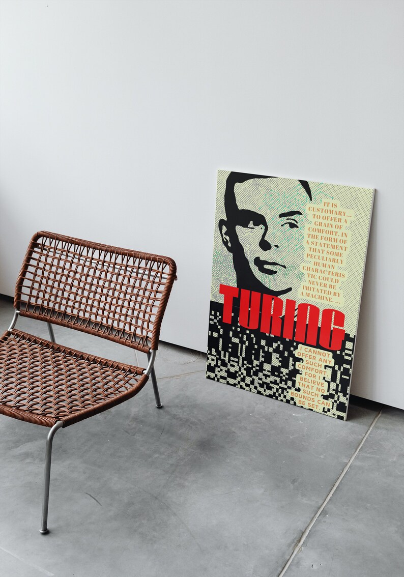 Famous Mathematicians Alan Turing AI Quote Printable Poster, Math Wall ...