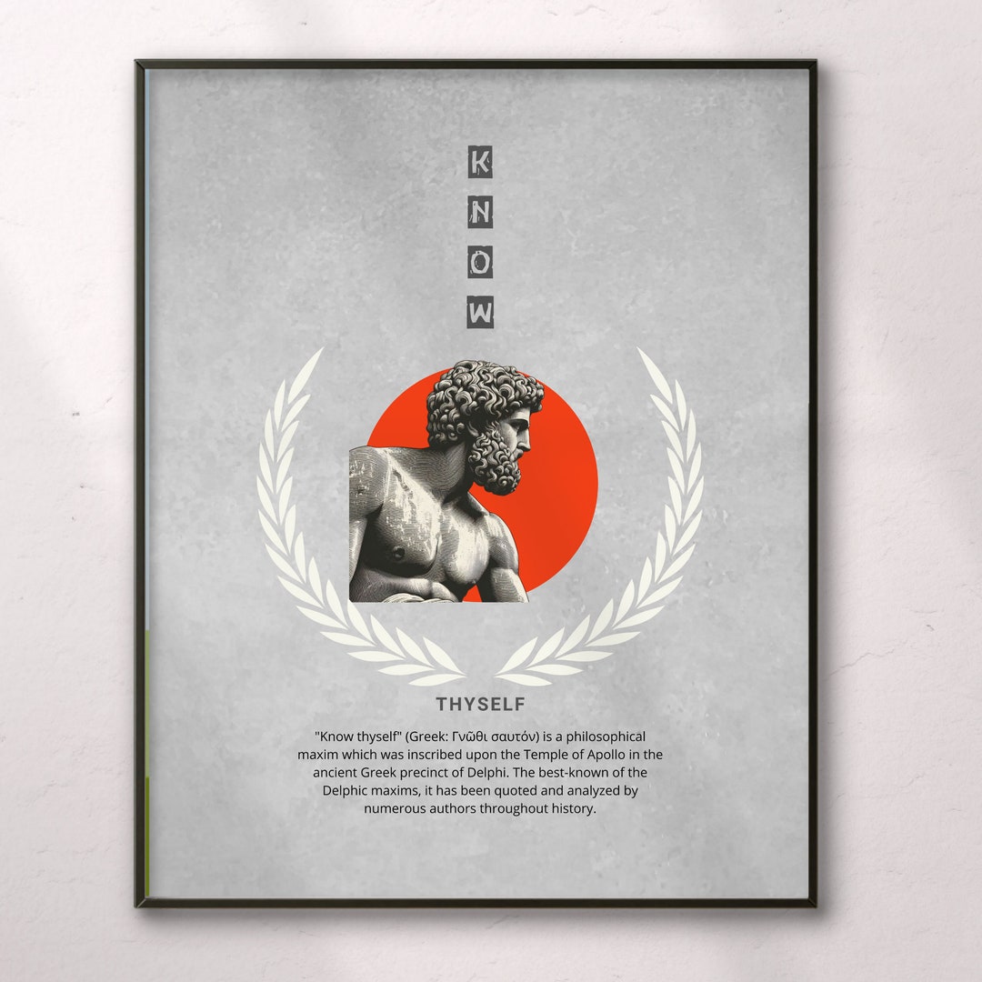 Know Thyself Philosophy Poster, Workspace Motivational Art ...