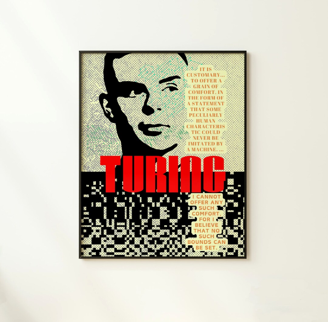 Famous Mathematicians Alan Turing AI Quote Printable Poster, Math Wall ...