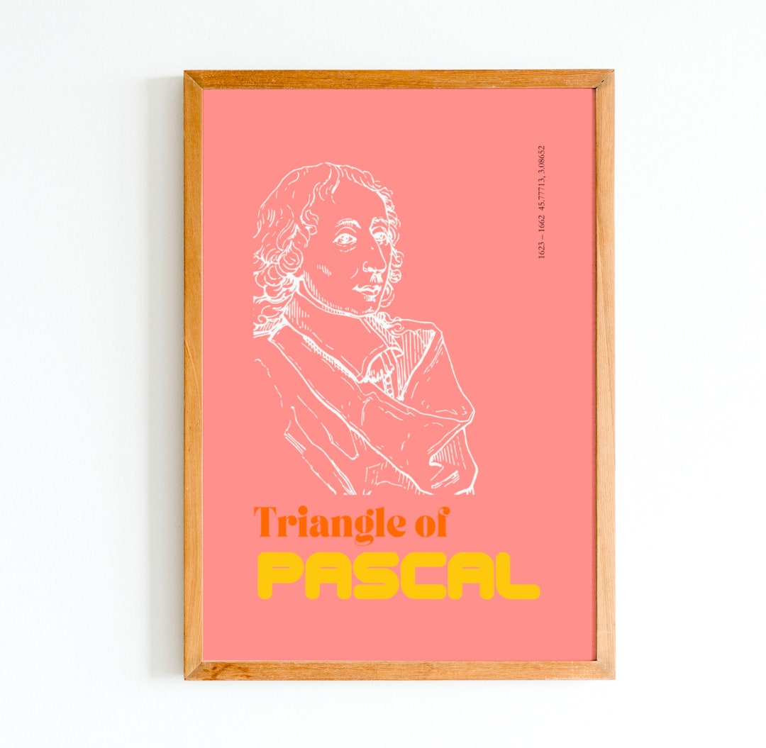 Famous Mathematicians Blaise Pascal Printable Poster, Nerd Gift, Pop ...