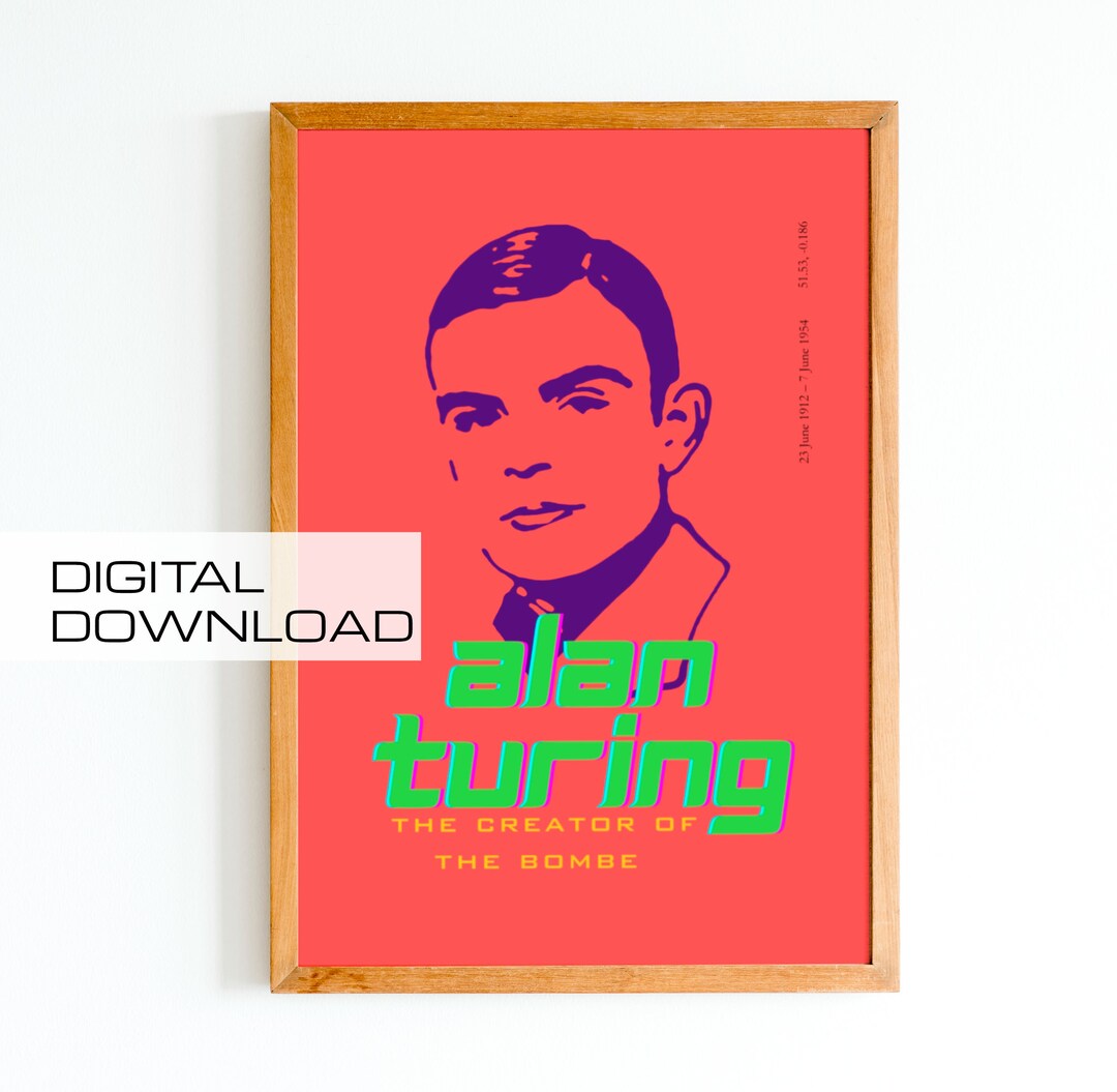 Famous Mathematicians Alan Turing Printable Poster Pop Art - Etsy México
