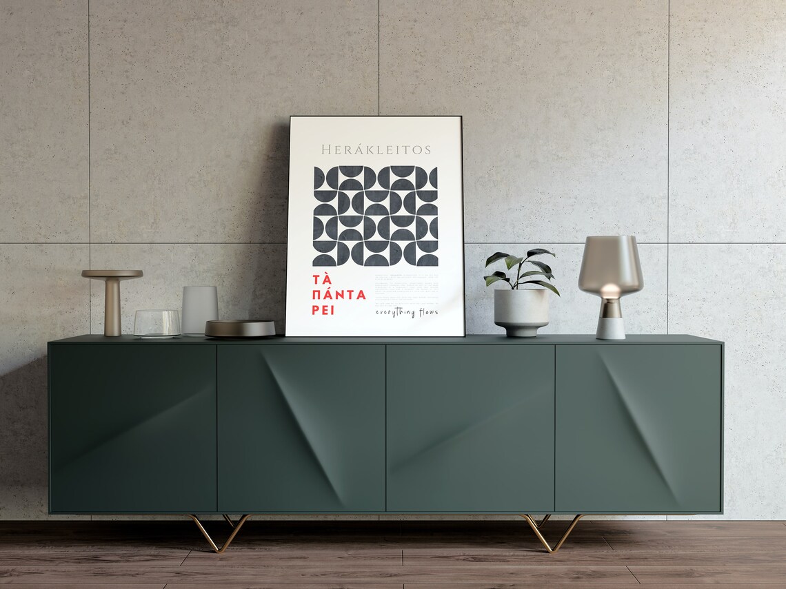 Everything Flows Philosophy Poster, Philosopher Gift, Inspirational ...