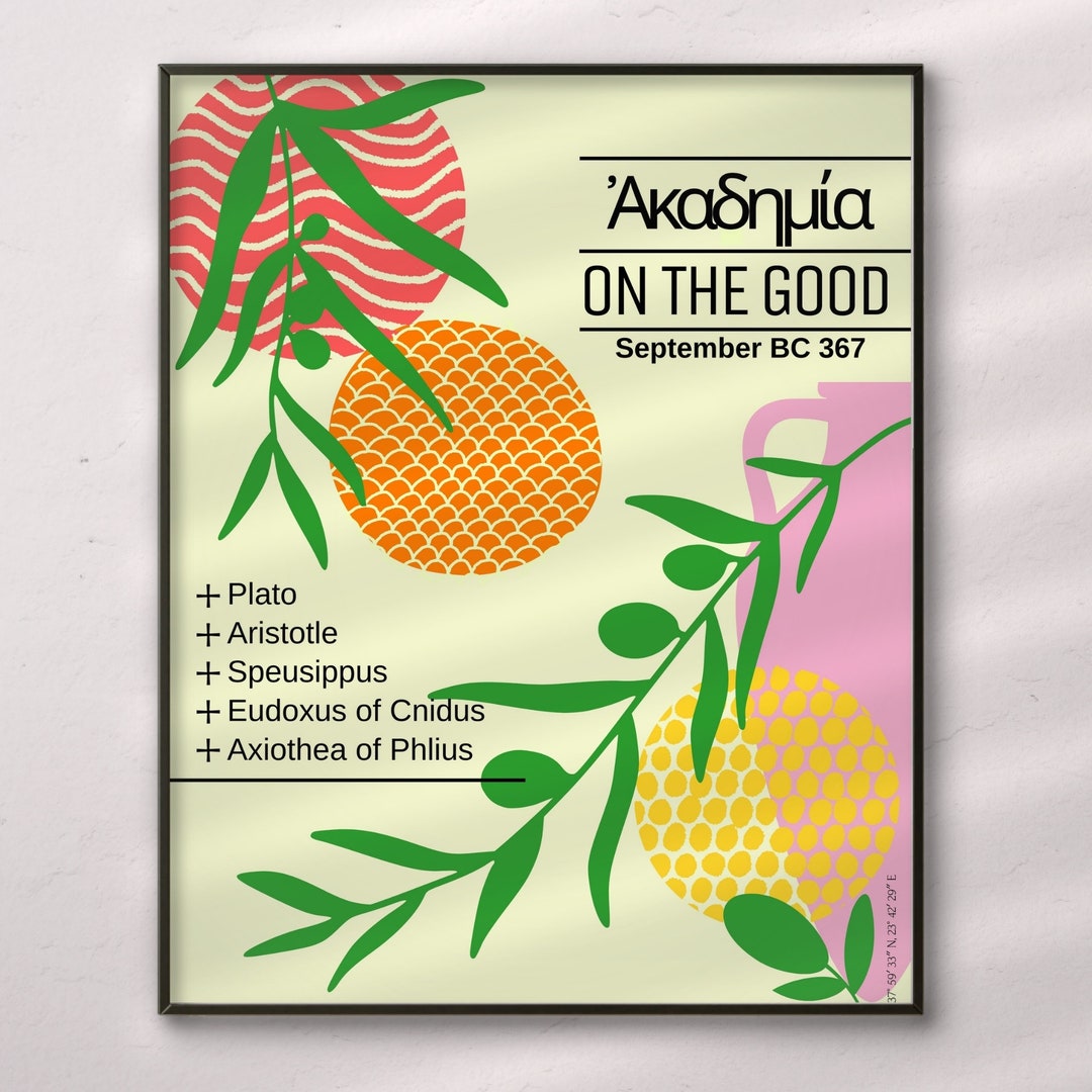 Funny Platonic Academy Philosophy Poster, Workplace Wall Art, Famous ...