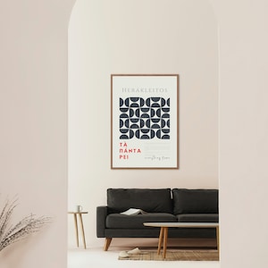 Everything Flows Philosophy Poster, Philosopher Gift, Inspirational ...