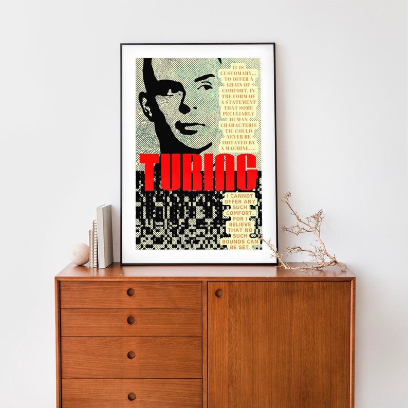 Famous Mathematicians Alan Turing AI Quote Printable Poster, Math Wall ...
