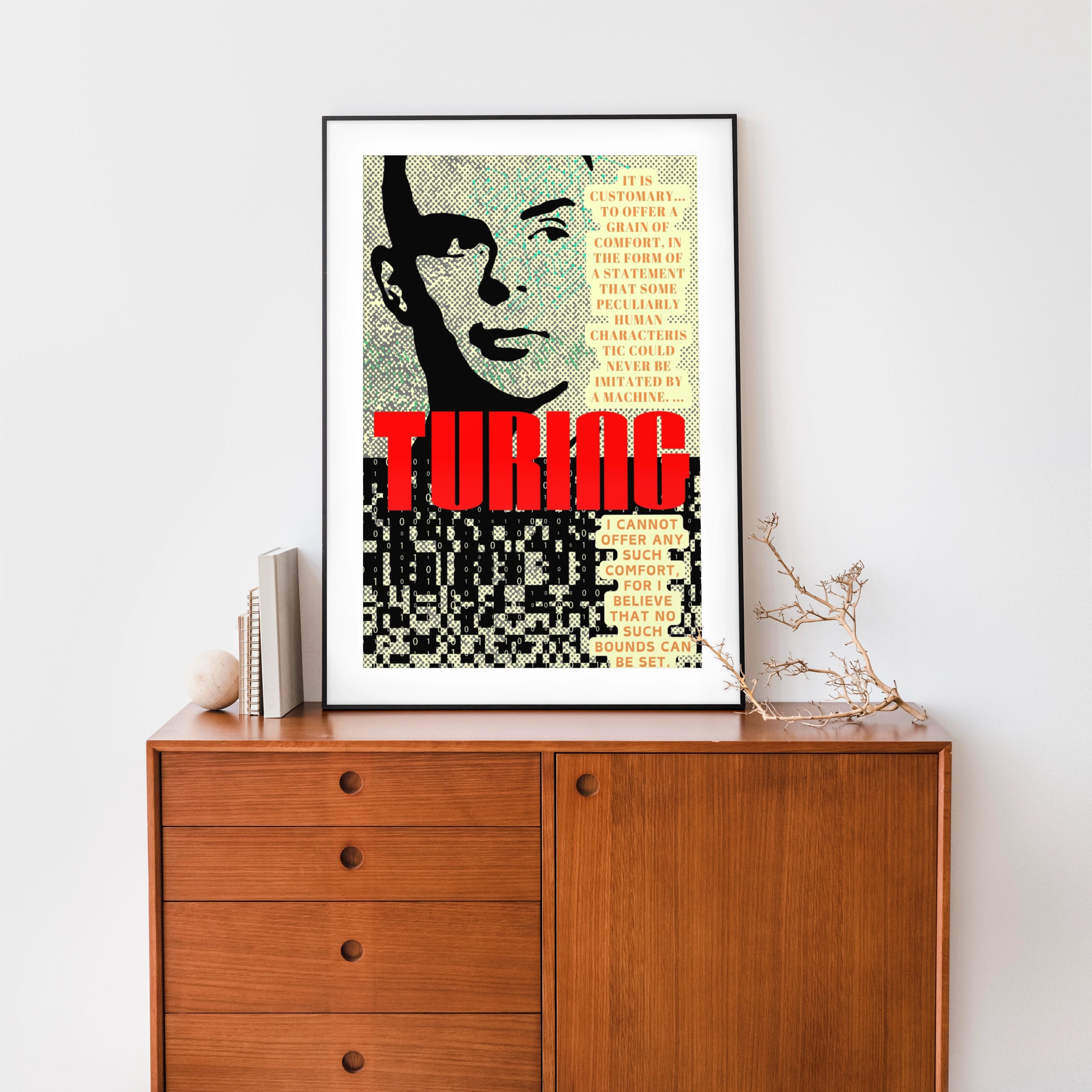 Famous Mathematicians Alan Turing AI Quote Printable Poster, Math Wall ...