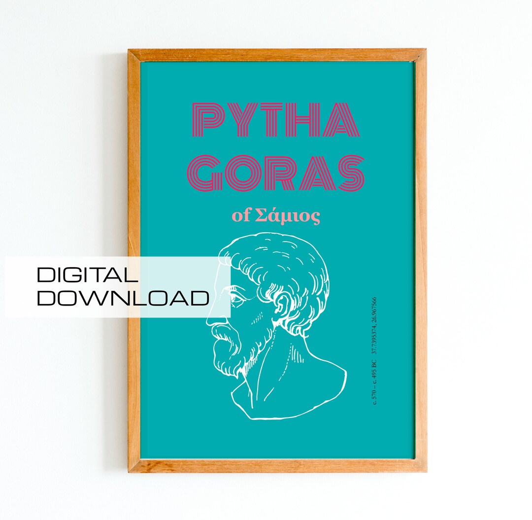 Pythagoras Greek Printable Poster Nerd Gift Pop Art Math - Etsy