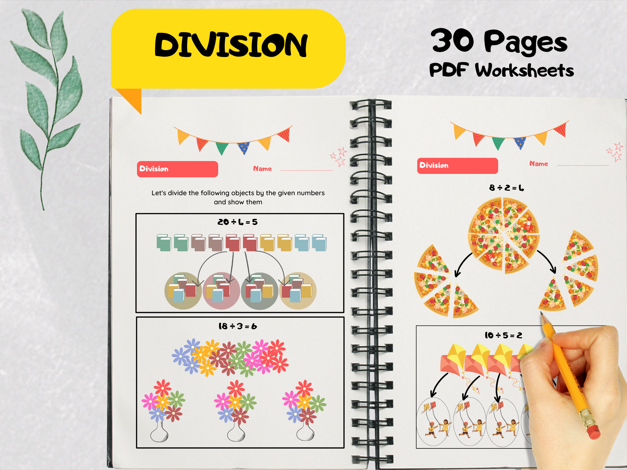 Hojas De Trabajo De División Imprimibles En Formato Pdf Hojas De