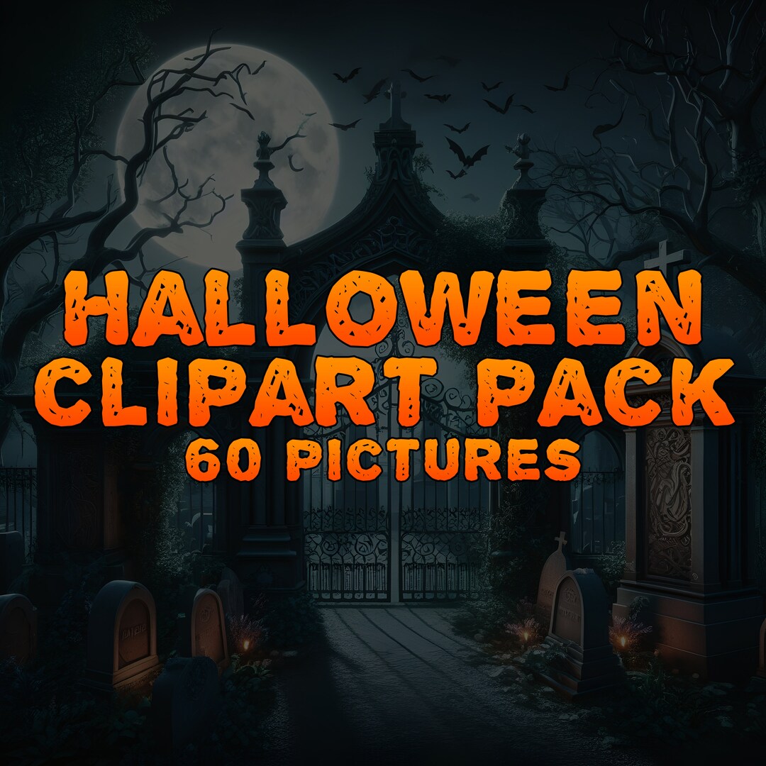 Halloween Clipart Pack Transparent PNG Clipart 60 Pictures - Etsy