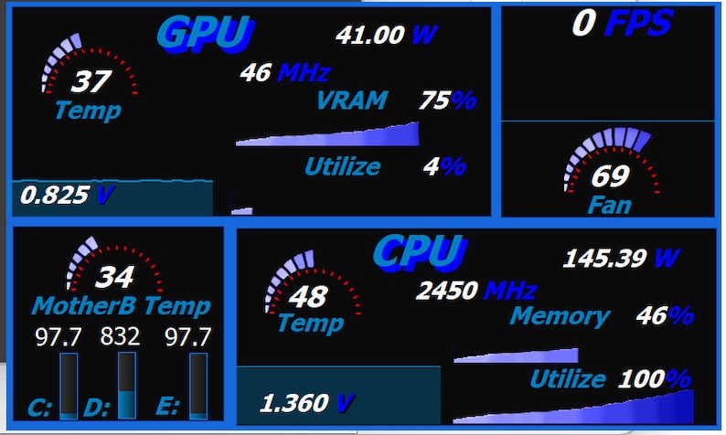 Aida64 Extreme Sensory Panel Template Fully Functional Blue - Etsy