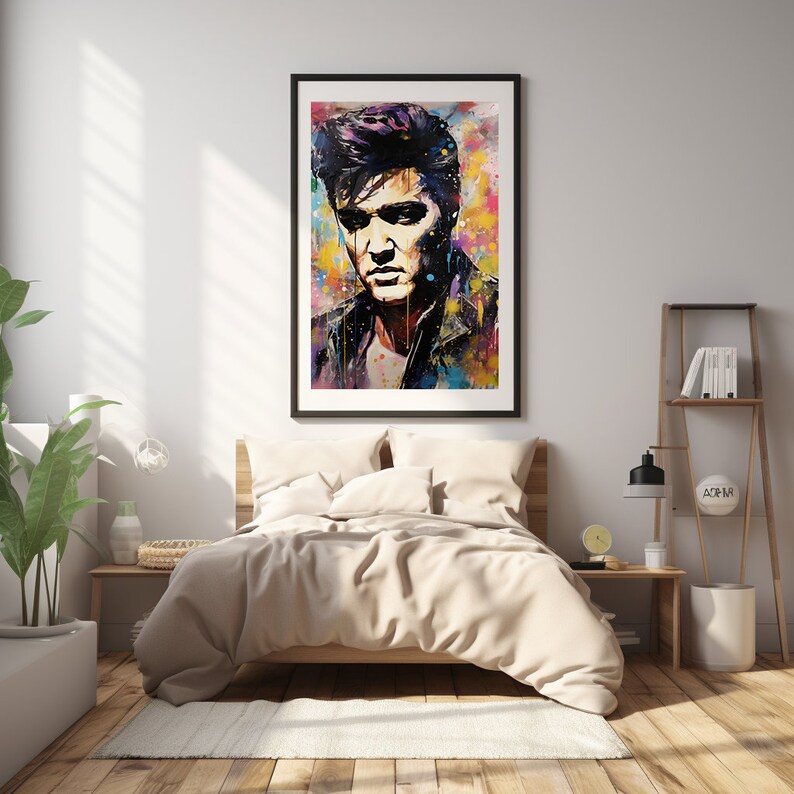 Elvis Watercolor Pop Art Iconic Rock n Roll Digital Poster Instant ...