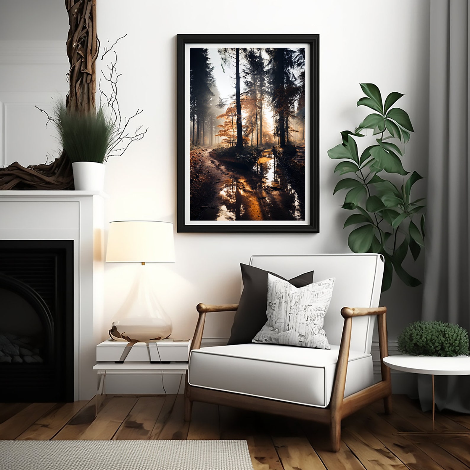 Forest Landscape Digital Print - Rustic, Moody Wall Art, Instant ...