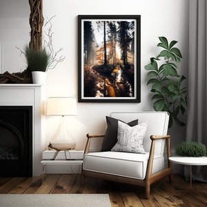 Forest Landscape Digital Print - Rustic, Moody Wall Art, Instant ...