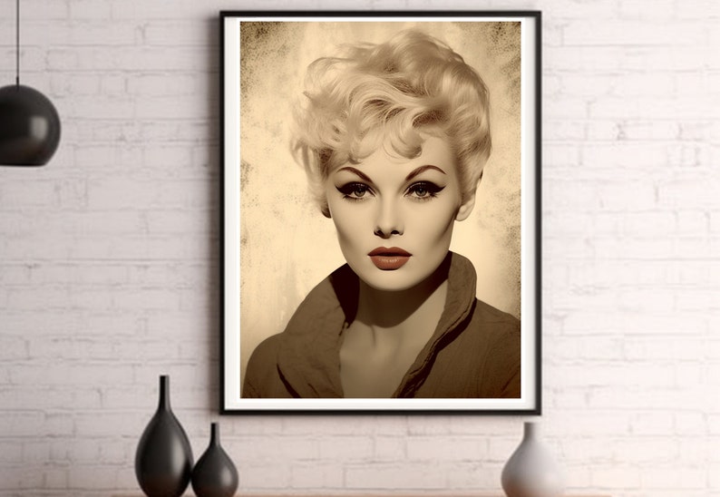 Kim Novak Vintage Hollywood Printable Wall Art, 1950s Home Theatre Wall ...