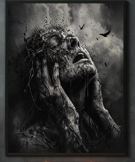 Gothic Grief Emotional Art Print Set Dark Fantasy Digital Download