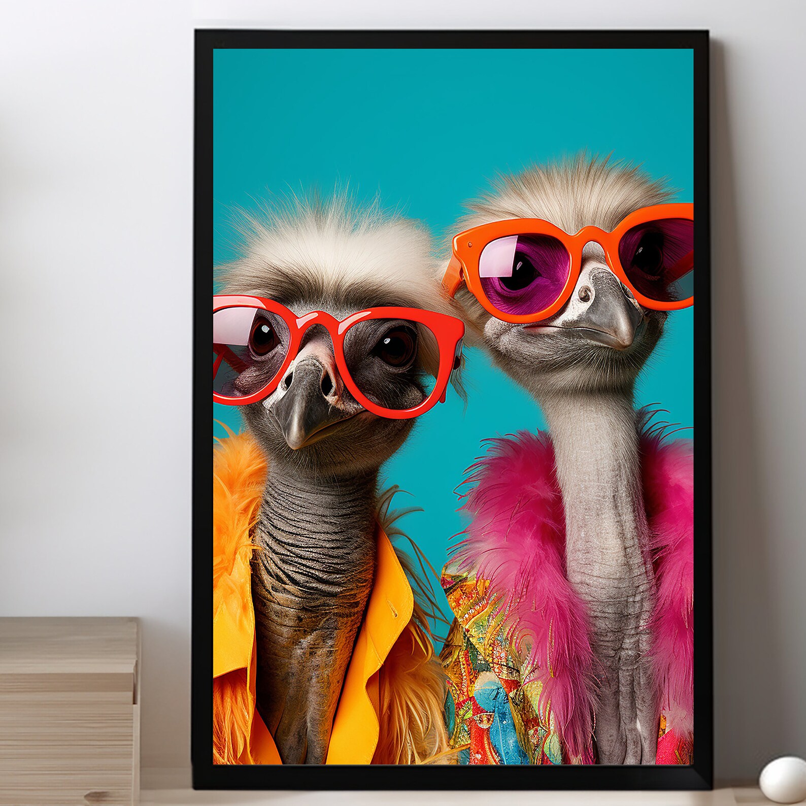 Two Emus Sunglasses Poster | 24x24inch | Adaptable Sizes | Hilarious ...