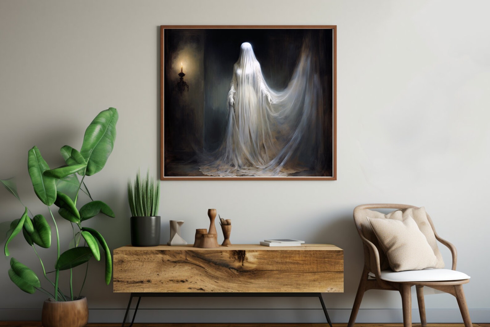 Supernatural Ghostly Haunted Bride Halloween Art, Gothic Wall Art ...