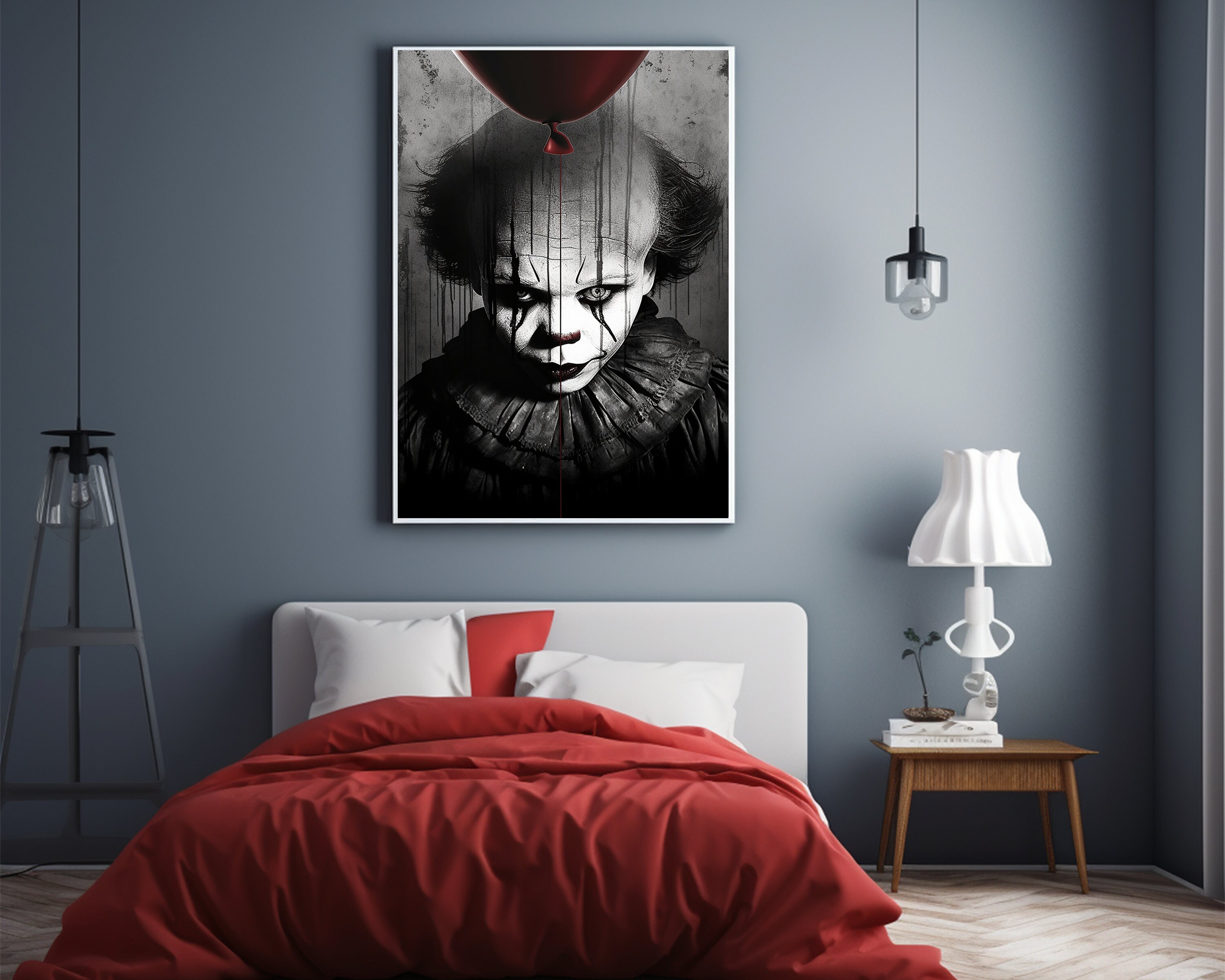 Horror Movie Art Print Featuring Creepy Clown Instant Digital - Etsy