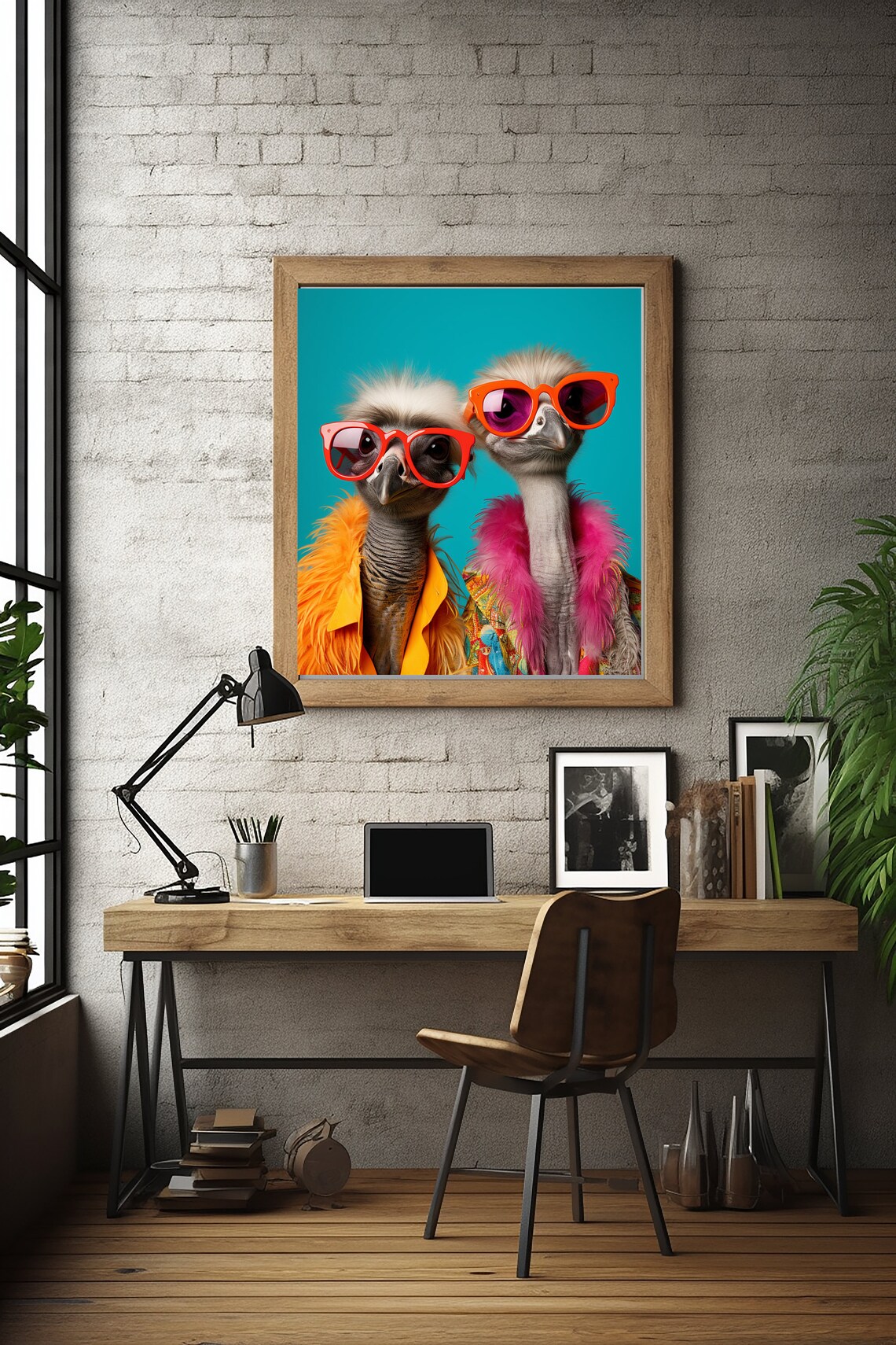 Two Emus Sunglasses Poster | 24x24inch | Adaptable Sizes | Hilarious ...
