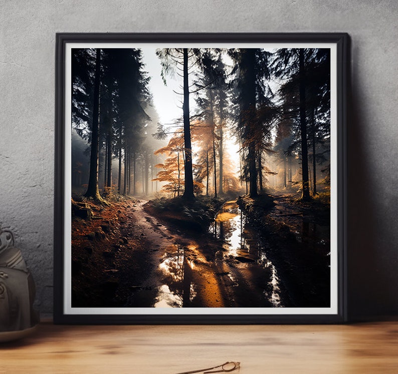 Forest Landscape Digital Print - Rustic, Moody Wall Art, Instant Download, Fall Home Decor ...