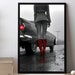 Classic Car and Girl in Red Boots Print Black & White Vintage Photo ...