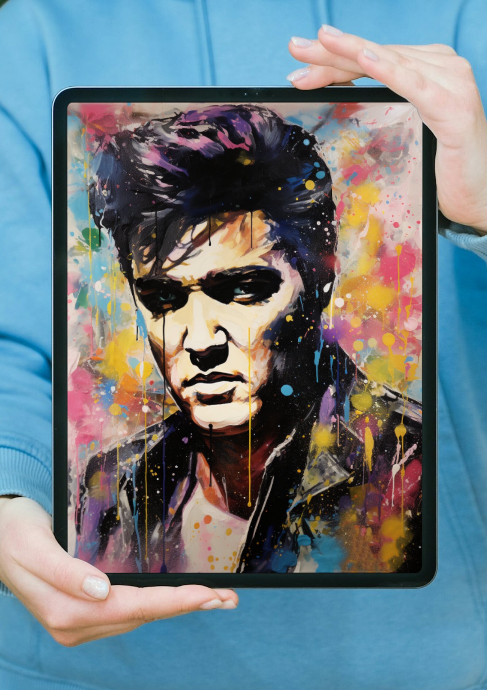 Elvis Watercolor Pop Art | Iconic Rock ‘n’ Roll Digital Poster ...