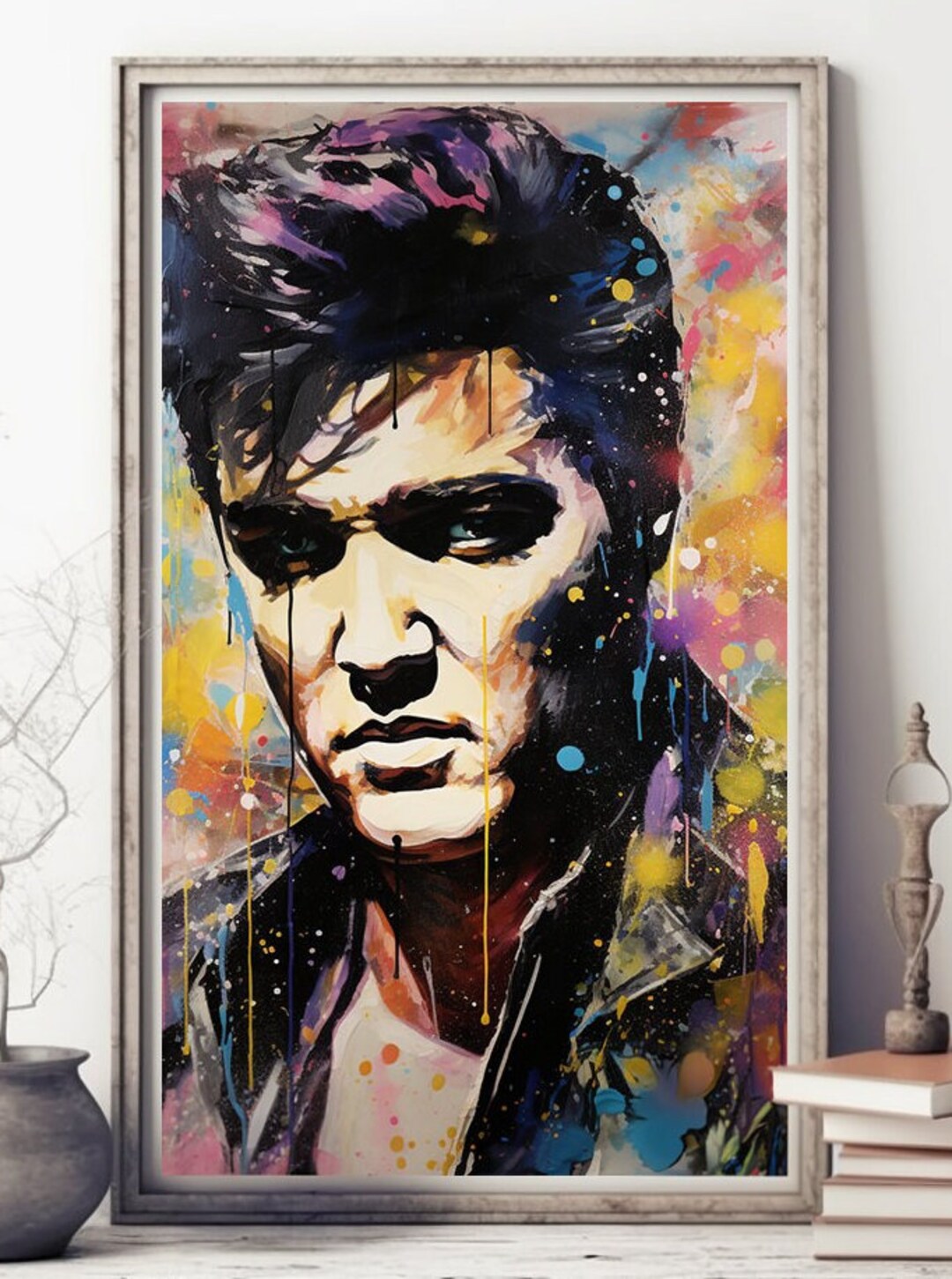 Elvis Watercolor Pop Art | Iconic Rock ‘n’ Roll Digital Poster ...