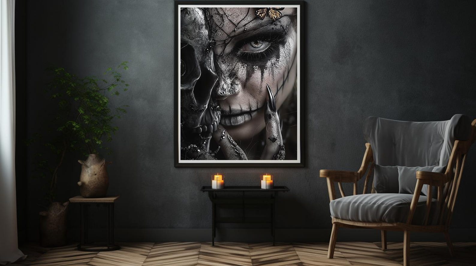 Surreal Dark Fantasy Tattoo Design Art Print Gothic Dark Academia Decor ...