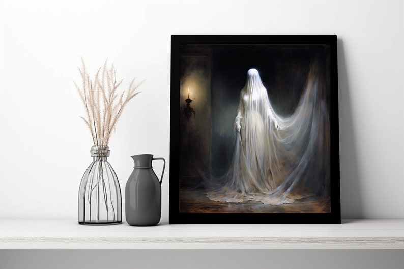 Supernatural Ghostly Haunted Bride Halloween Art, Gothic Wall Art ...