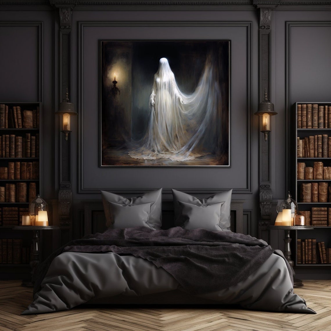 Supernatural Ghostly Haunted Bride Halloween Art, Gothic Wall Art ...