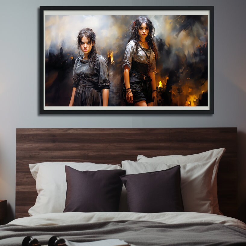 Gothic Wall Art: Luis Royo-inspired War-torn City Two Women - Etsy UK