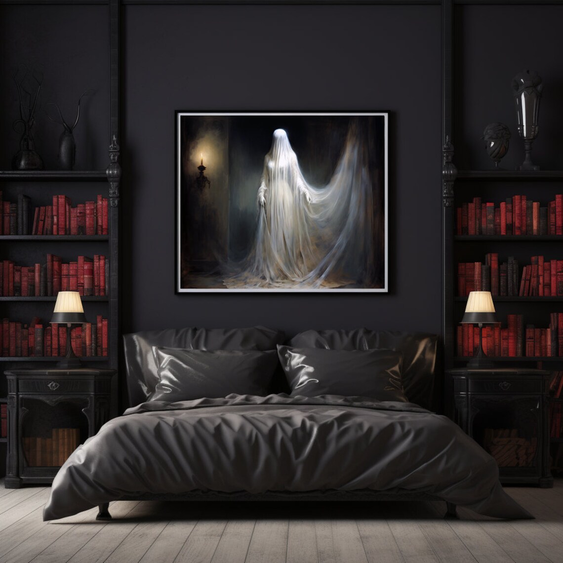 Supernatural Ghostly Haunted Bride Halloween Art, Gothic Wall Art ...