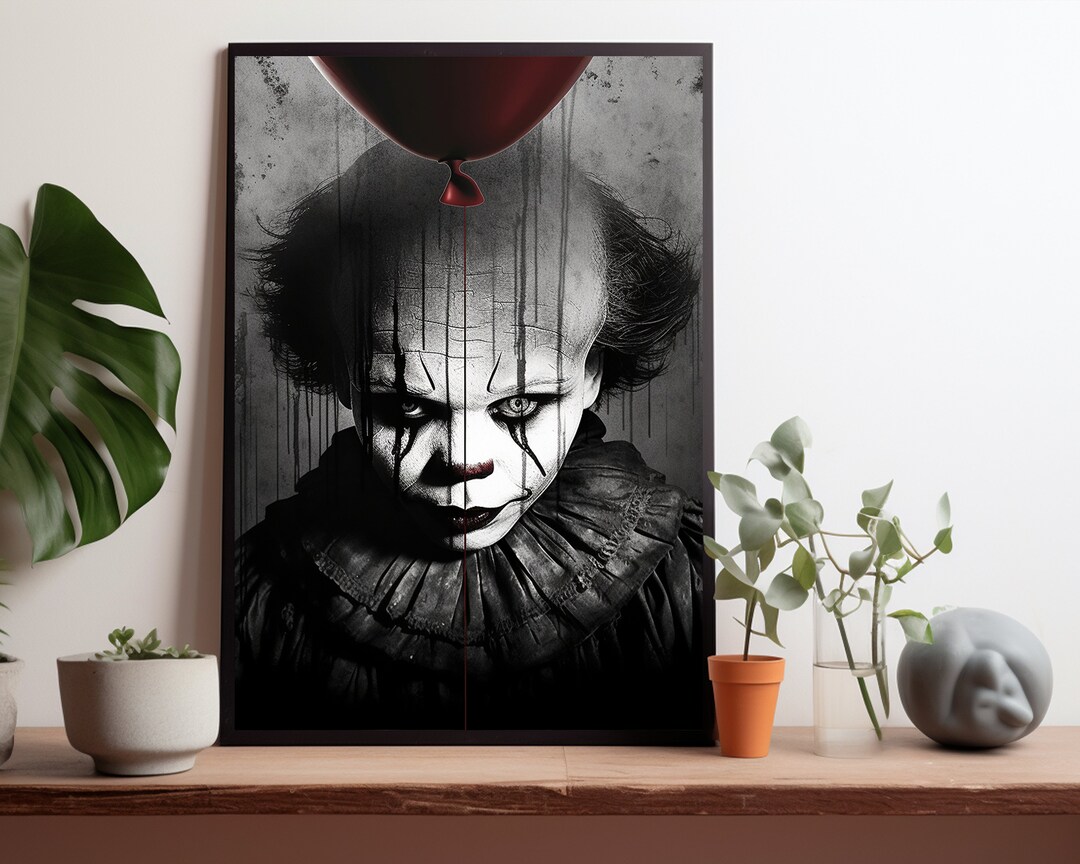 Horror Movie Art Print Featuring Creepy Clown, Instant Digital Download ...