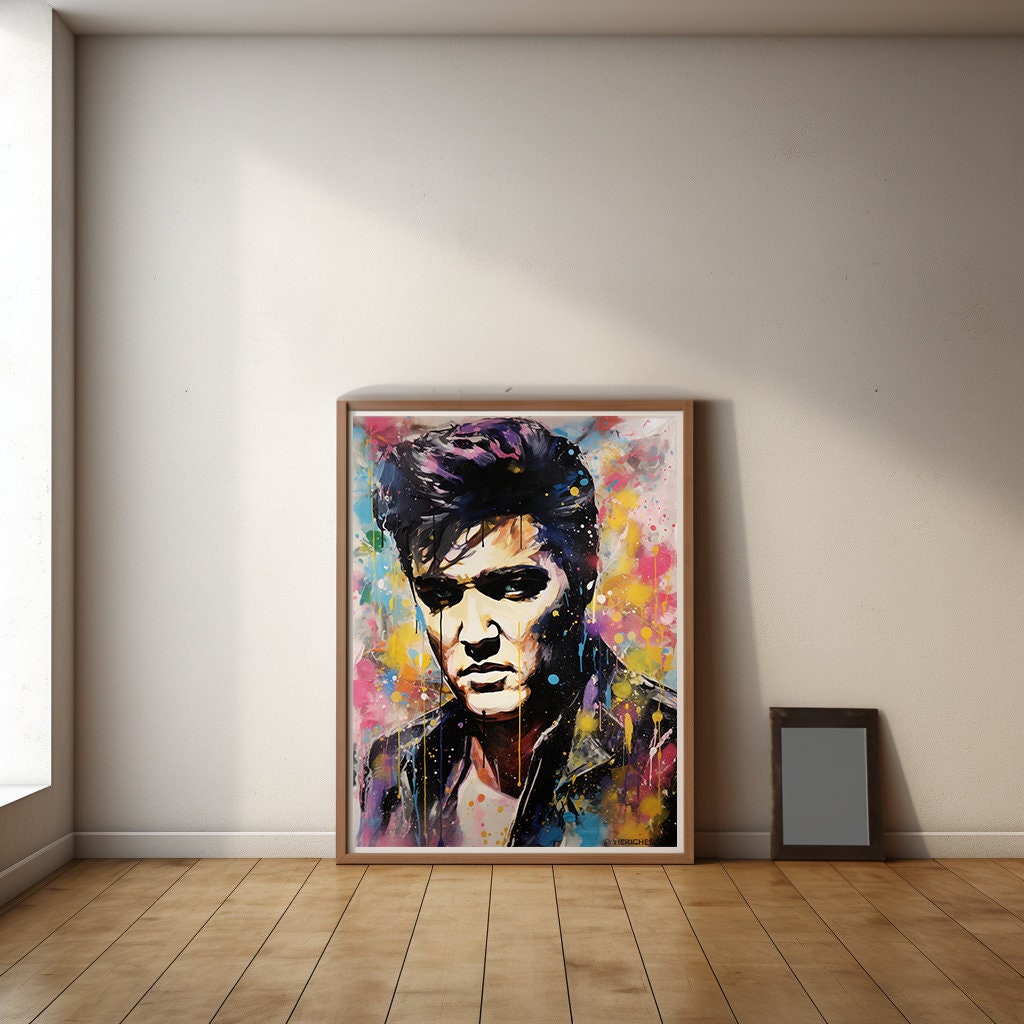 Elvis Watercolor Pop Art | Iconic Rock ‘n’ Roll Digital Poster ...