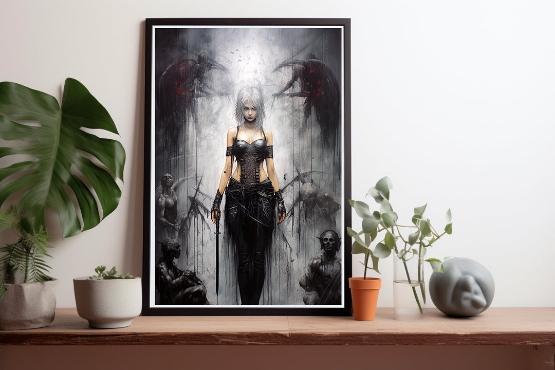Gothic Fantasy Wall Art, Luis Royo Inspired Print, Home Decor ...