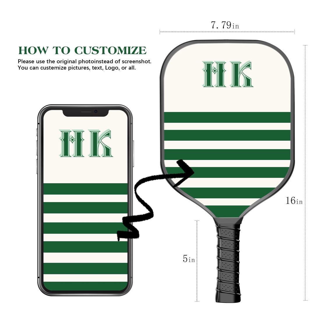 Custom Pickleball Paddles Customized Text Pickleball Paddles ...