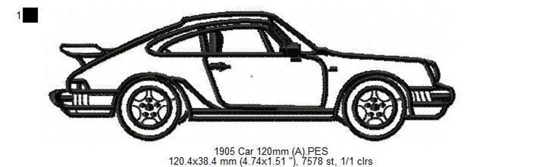 Embroidery File Car, Machine Embroirdery Design Car, Porsche Embroidery ...