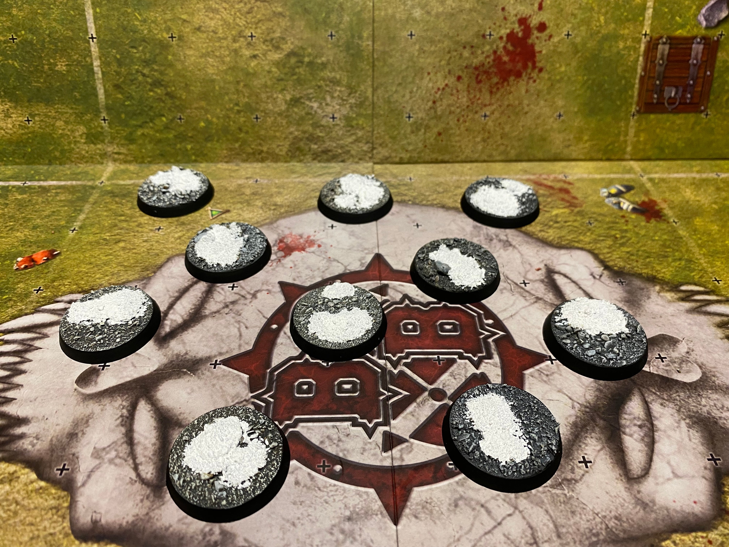 10x32mm Fully Assembled War-game Bases Pack, Norse/space Wolves/snow ...