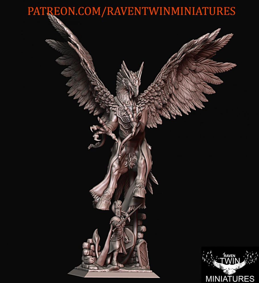 Duke on Hyppogryph - Raven Twin Miniatures - Tabletop / Pathfinder ...