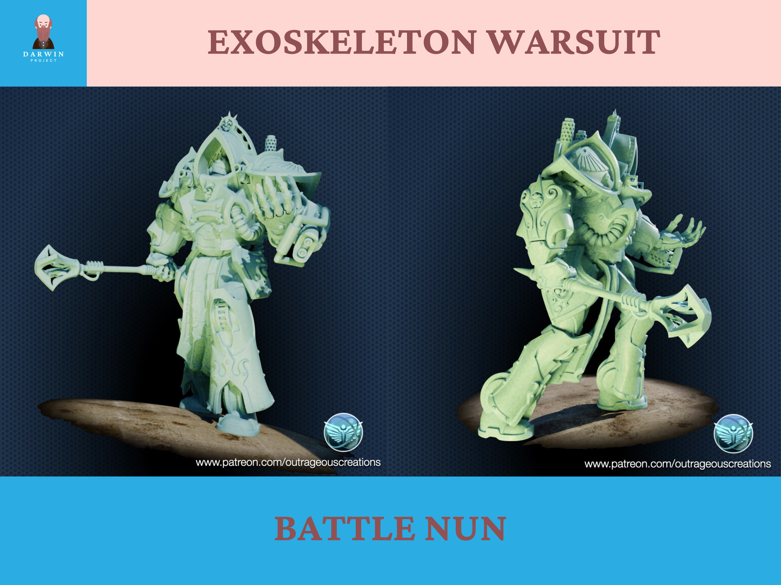 Battle Nun Exoskeleton Tabletop / Pathfinder / Dungeons & Dragons Dnd ...